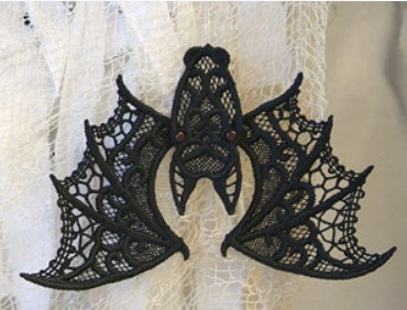 Black Lace Bat With Movable Wings- Articulated Lace Bat - Etsy