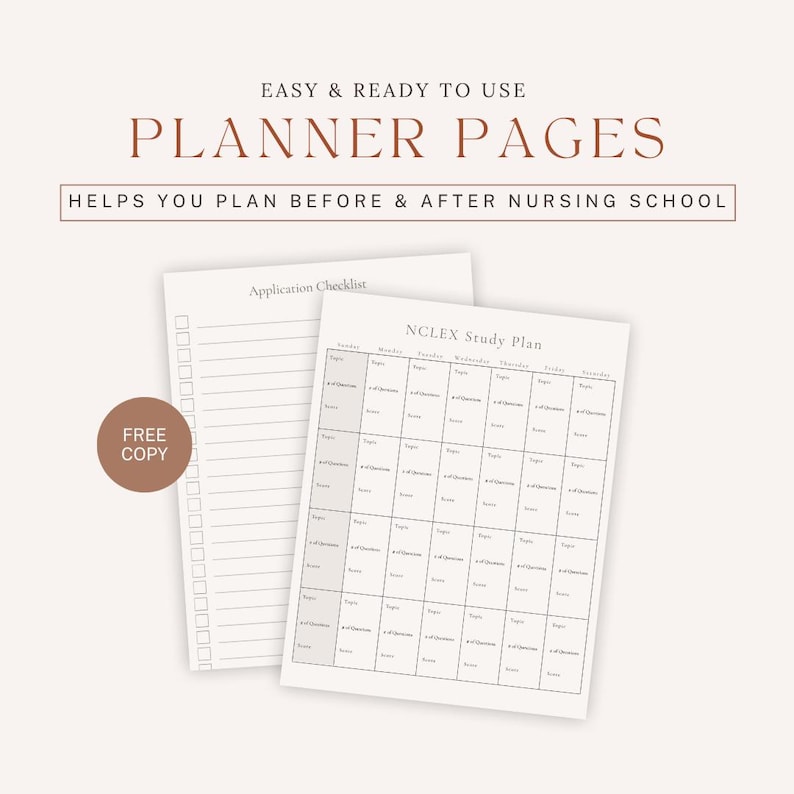 Nursing School Planner|digital Nurse Student Planner,nclex Study ...