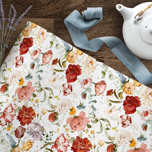 Gift Wrap Floral Wrapping Paper Wedding Birthday Gift Wrap - Etsy