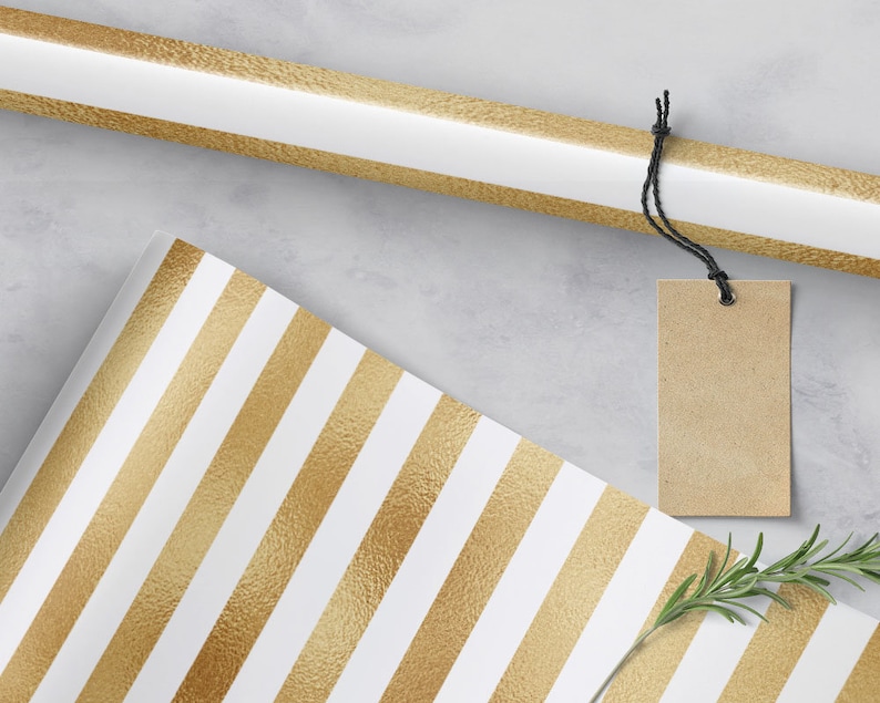 Gold Wrapping Paper Gift Wrap Christmas Gift Wrap Gift - Etsy