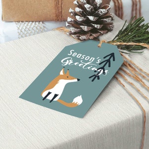 Fox Woodland Christmas Tags, Personalized Holiday Gift Tags, Woodland ...
