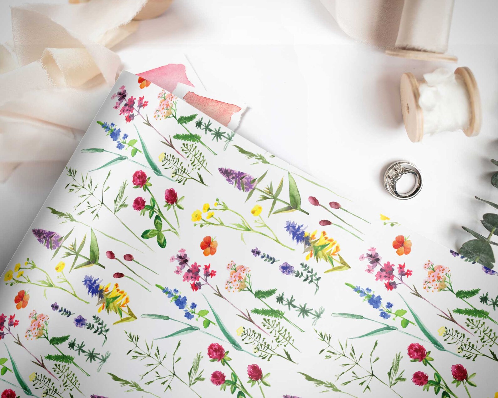 Gift Wrap Floral Wrapping Paper Wedding Birthday Gift Wrap Wrapping ...