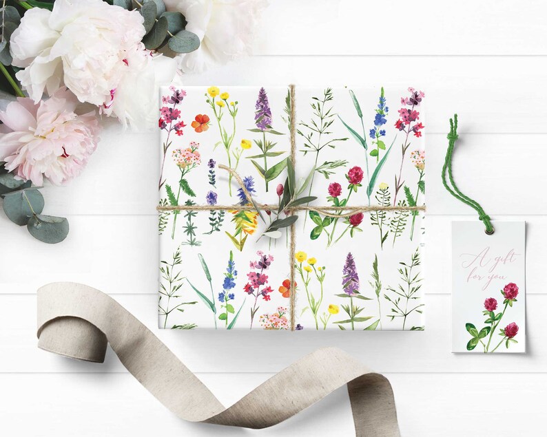 Gift Wrap Floral Wrapping Paper Wedding Birthday Gift Wrap Wrapping ...