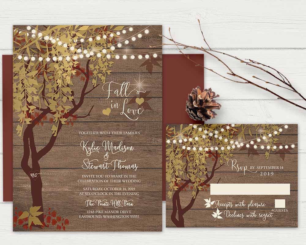 Rustic Fall Wedding Invitations