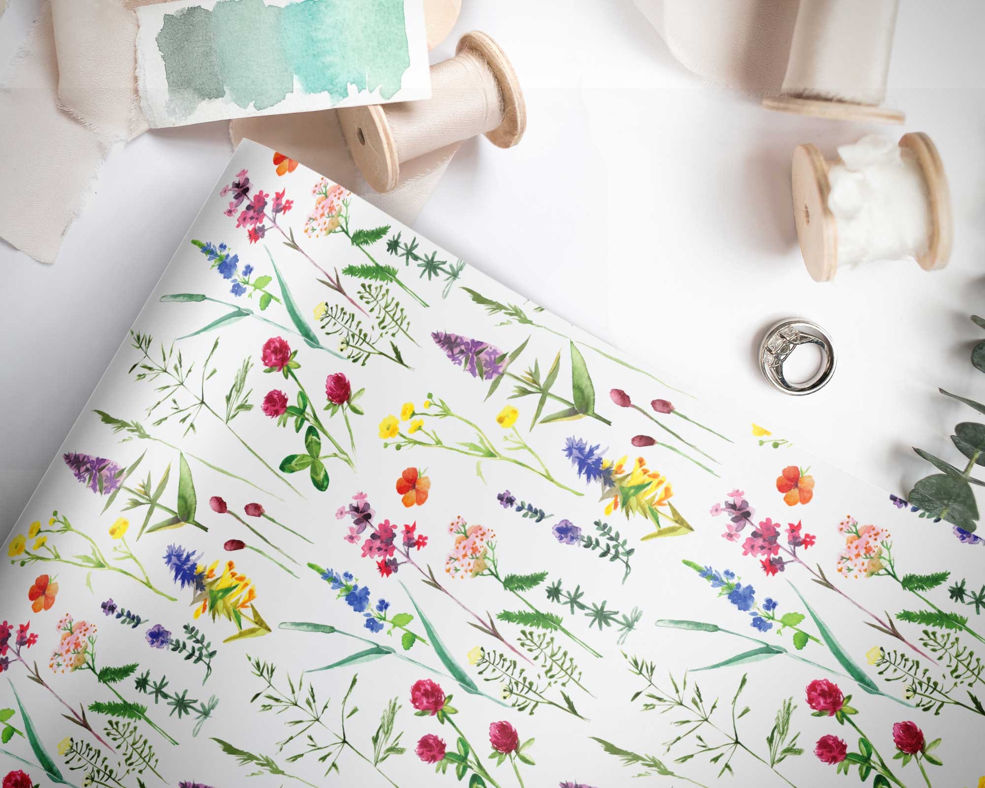 Gift Wrap Floral Wrapping Paper Wedding Birthday Gift Wrap Wrapping ...