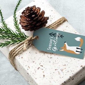 Fox Woodland Christmas Tags, Personalized Holiday Gift Tags, Woodland ...