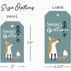 Fox Woodland Christmas Tags, Personalized Holiday Gift Tags, Woodland ...