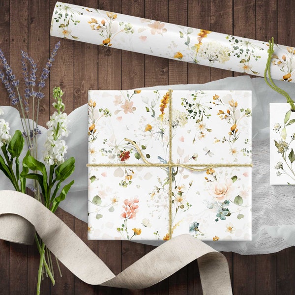 Wildflowers Wrapping Paper - Etsy