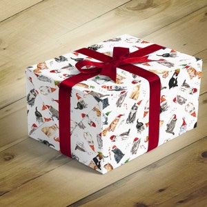 Christmas Gift Wrap Cats, Holiday Cat Gift Wrap, Cat Lover Gift, Cats ...