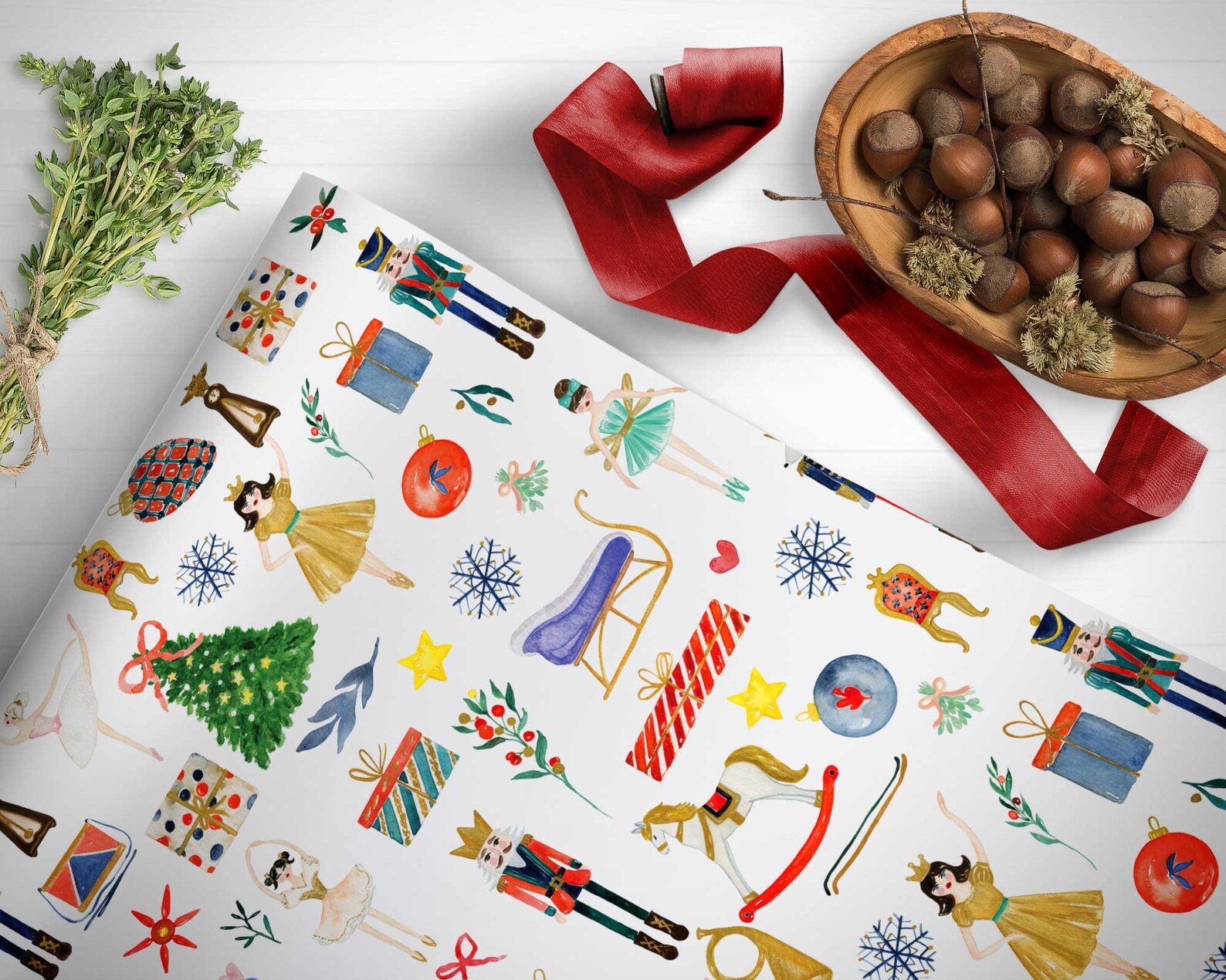 Rustic Winter Wrapping Paper Nutcracker Ballet Christmas - Etsy