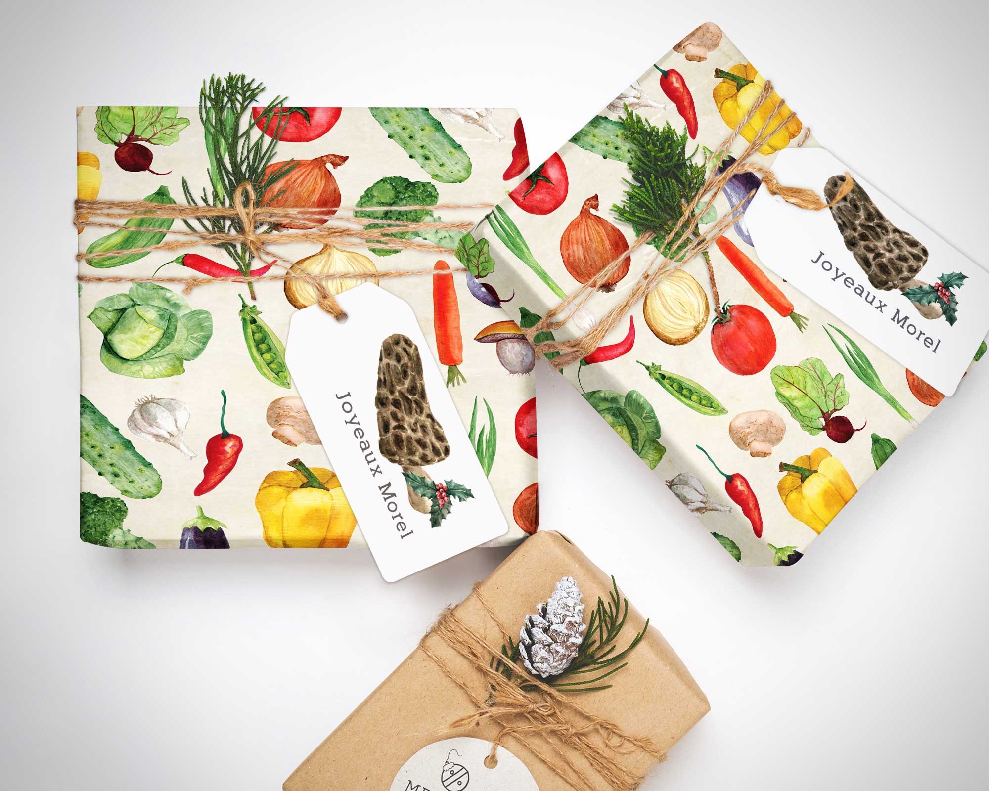 Foodie Gift Wrapping Paper Farmers Market Gift Wrap | Etsy