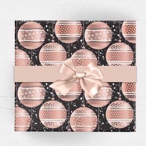 Christmas Wrapping Paper Roll, Shiny Rose Gold Ornaments, Winter ...