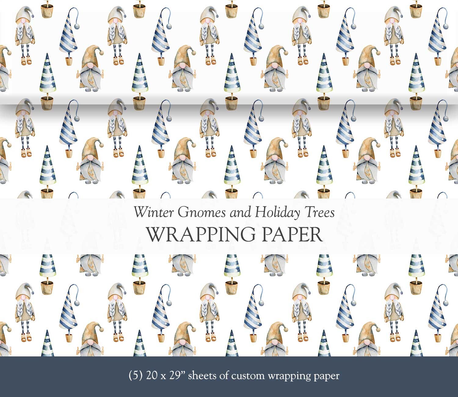 Christmas Gnomes Gift Wrap Vintage Scandi Folk Wrapping - Etsy