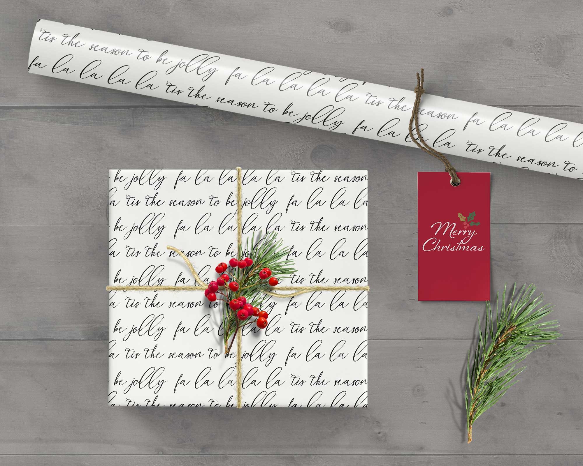 Rustic Winter Wrapping Paper Christmas Wrapping paper roll | Etsy