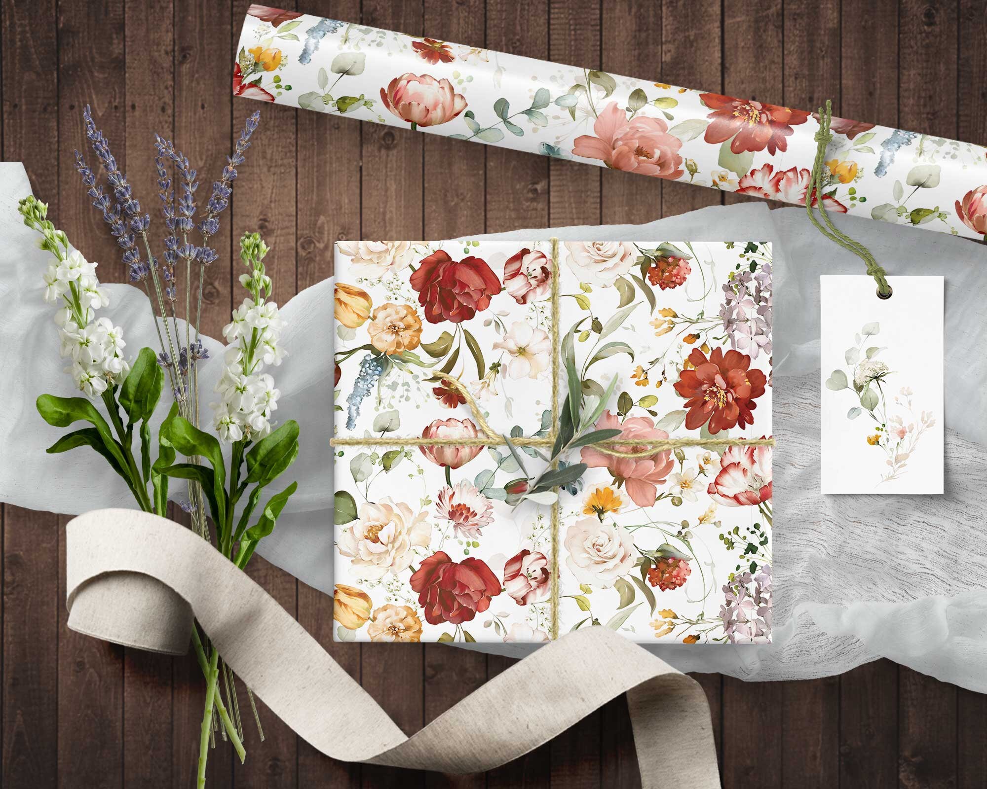 Wedding Gift Wrapping Paper Wildflower Garden Bridal Birthday - Etsy