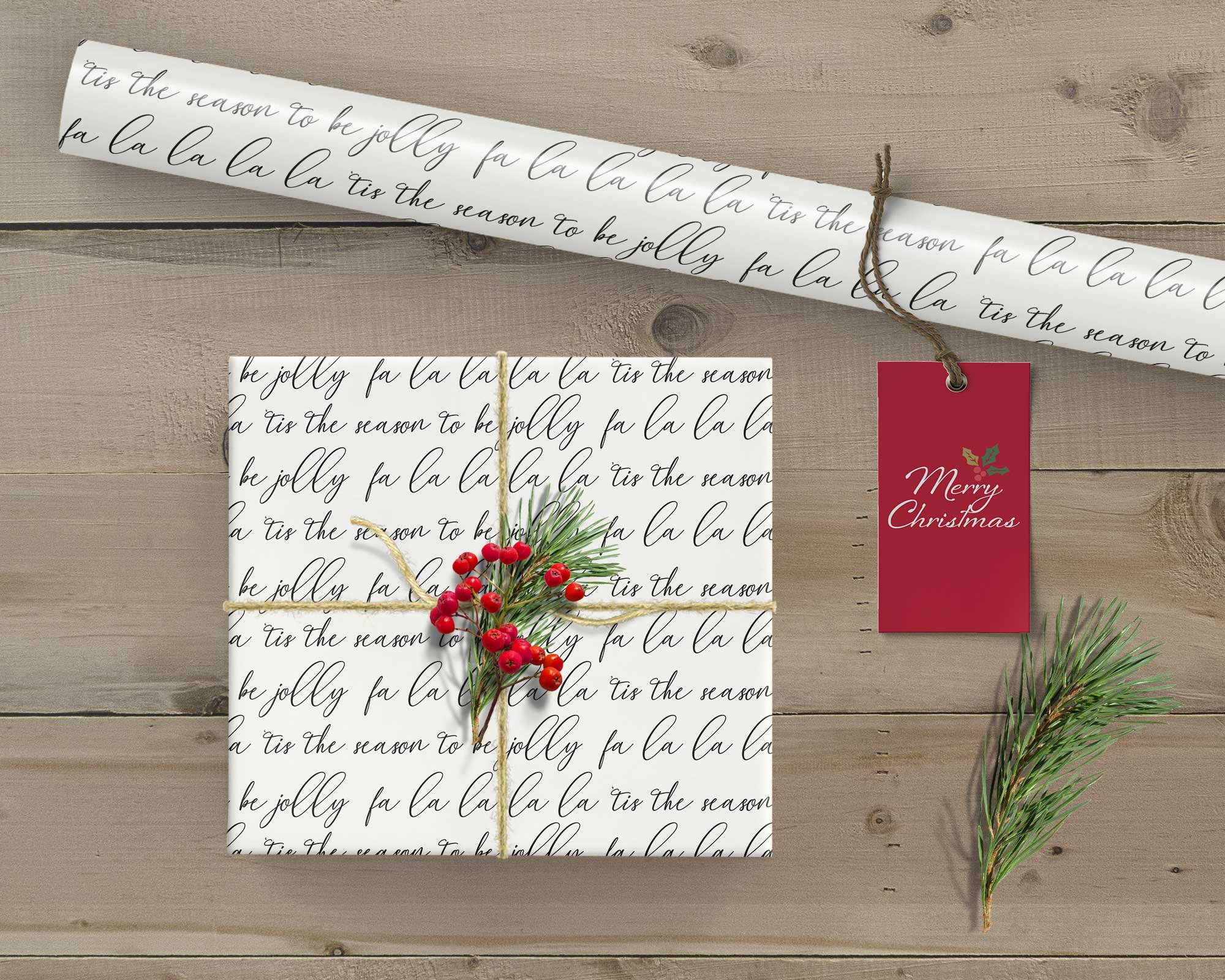 Rustic Winter Wrapping Paper Christmas Wrapping paper roll | Etsy