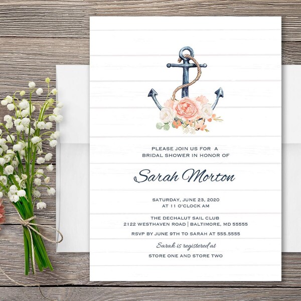 Anchor Invitation - Etsy