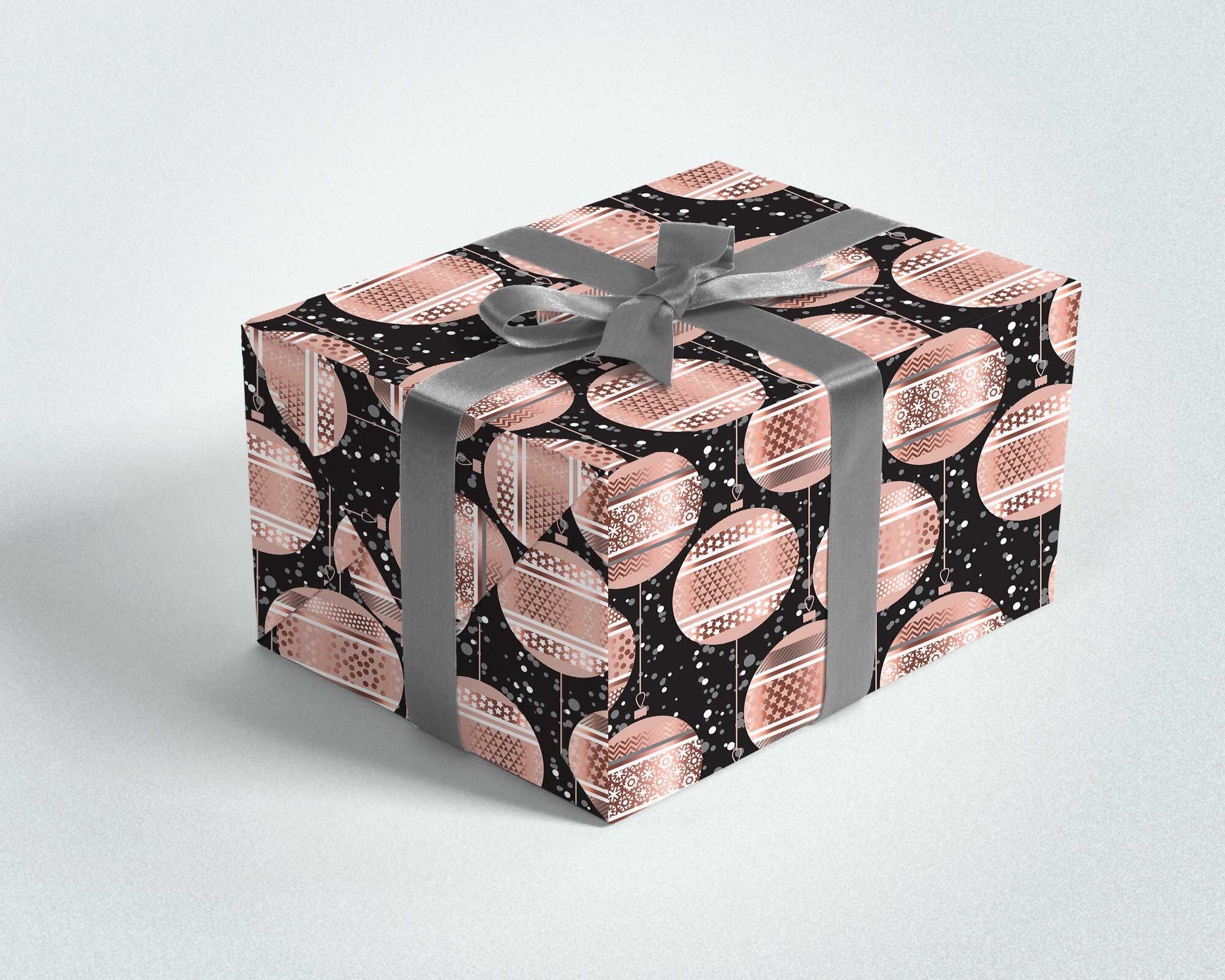Christmas Wrapping Paper Roll Shiny Rose Gold Ornaments - Etsy