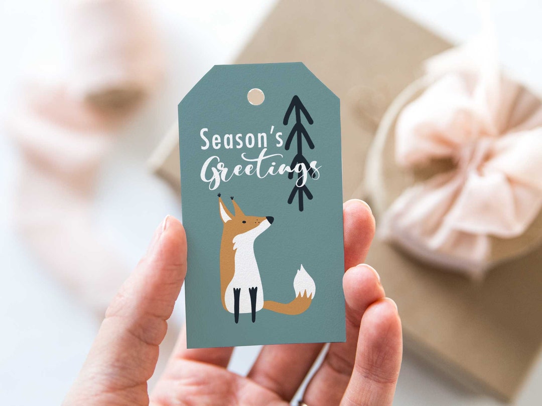 Fox Woodland Christmas Tags, Personalized Holiday Gift Tags, Woodland ...