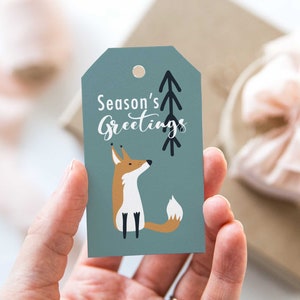 Fox Woodland Christmas Tags, Personalized Holiday Gift Tags, Woodland ...
