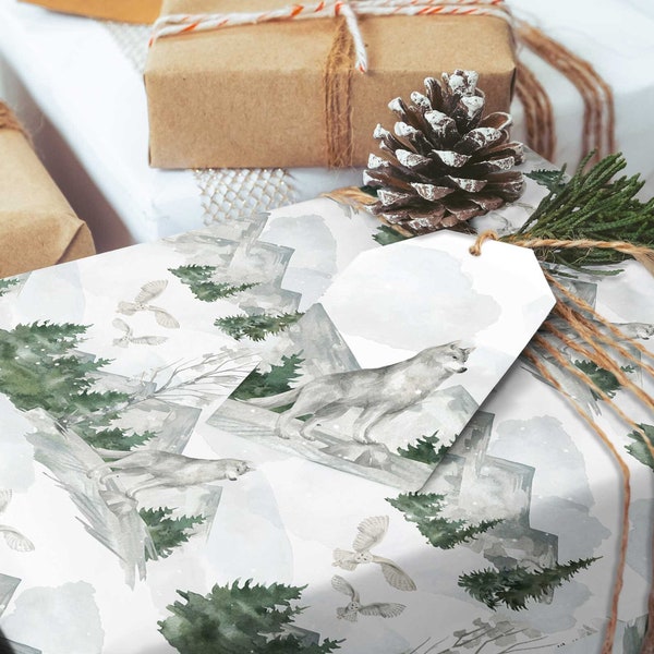 Wolf Wrapping Paper - Etsy