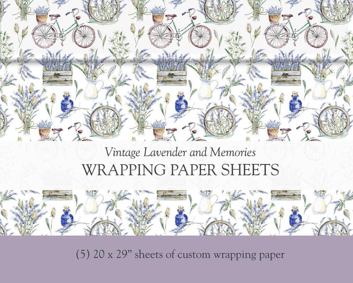 Wedding Gift Wrapping Paper Lilac Wildflower Lavender - Etsy