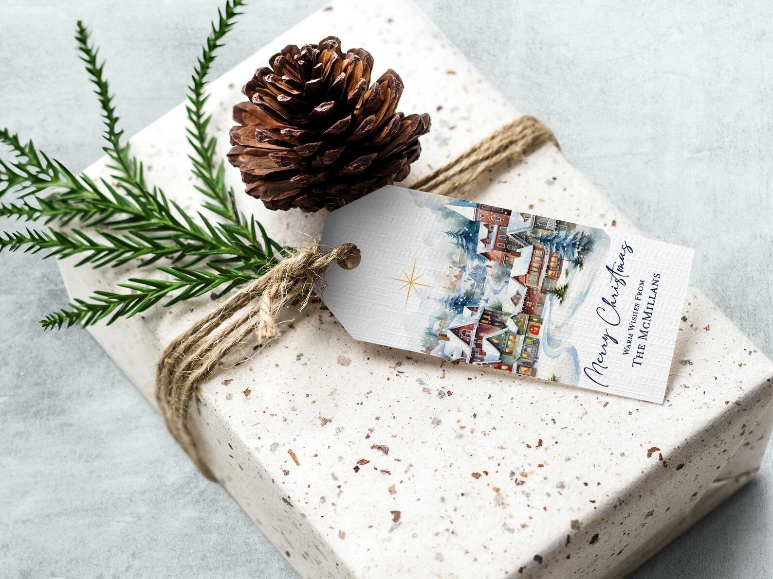 Vintage Christmas Village Gift Tags: Personalized Holiday Labels - Etsy