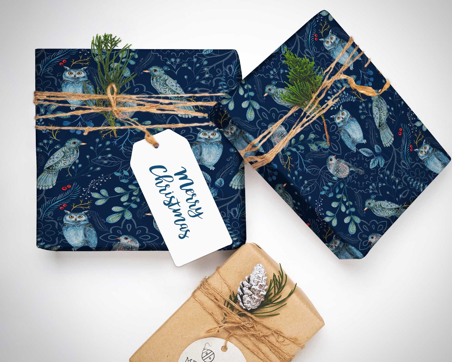 Winter Forest Wrapping Paper Winter Gift Wrap Woodland - Etsy