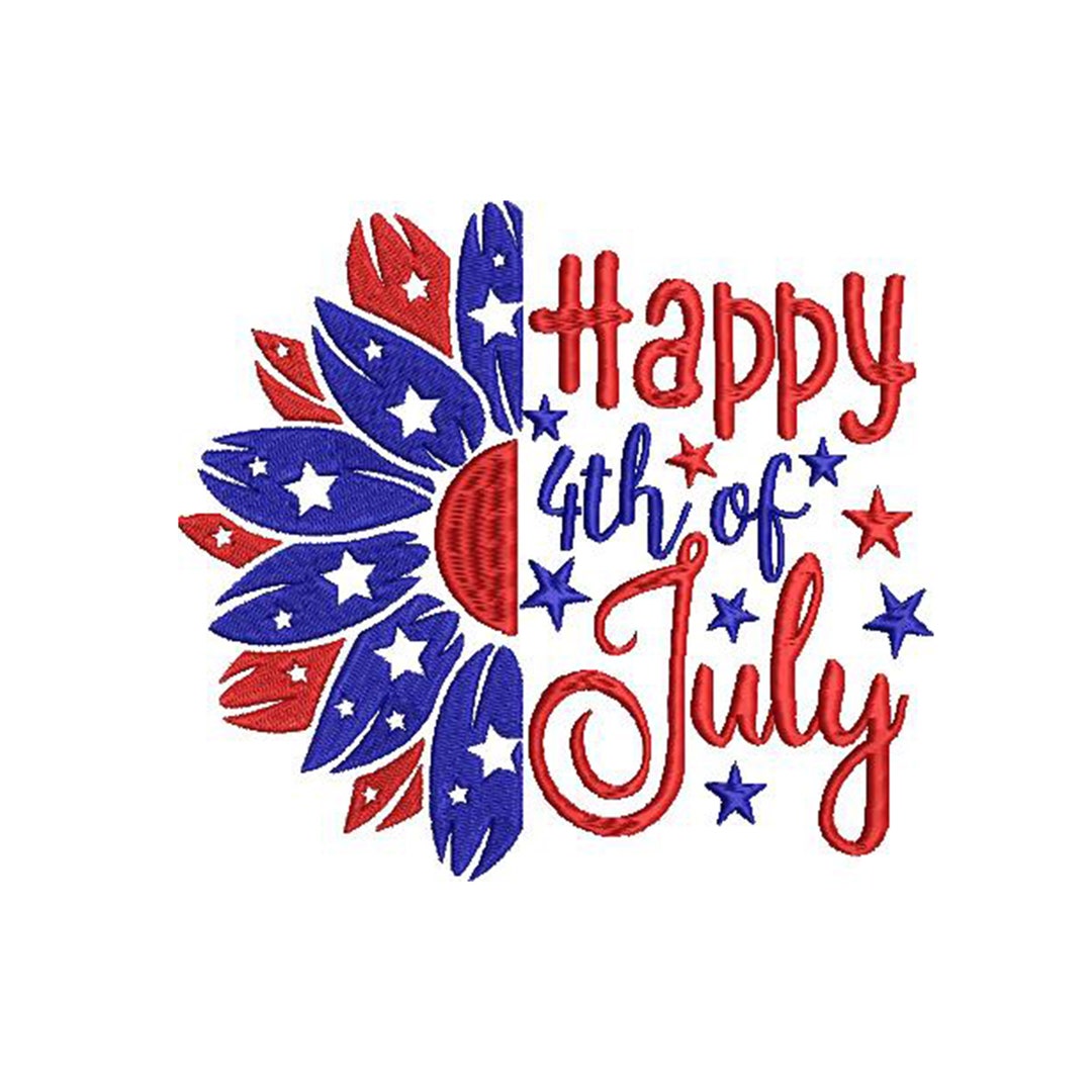 Happy 4th of July Embroidery Design - Etsy