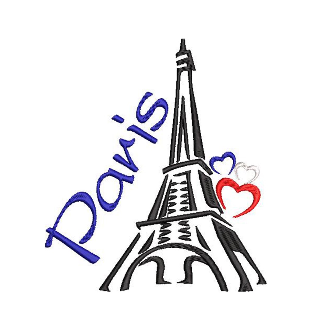 Paris Embroidery Design,eiffel Tower, 4 Sizes - Etsy