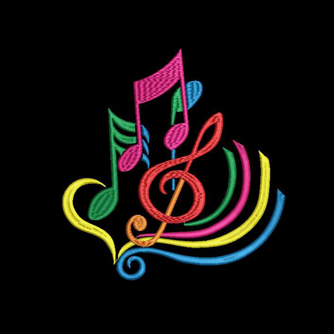 Musical Notes Machine Embroidery Design,5 Sizes - Etsy
