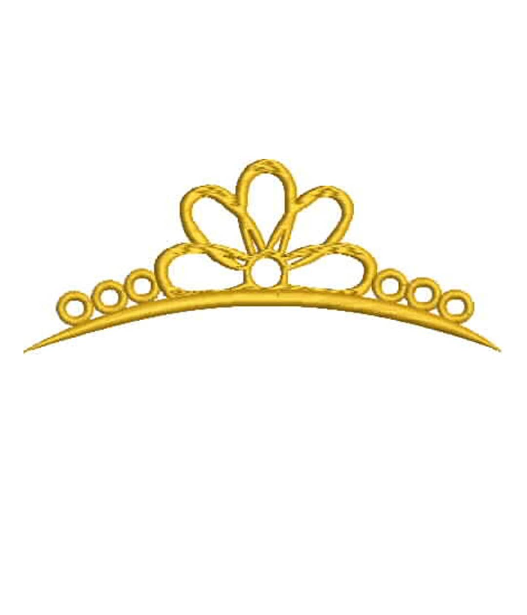 Princess Tiara Machine Embroidery Design, Flower Tiara Embroidery ...