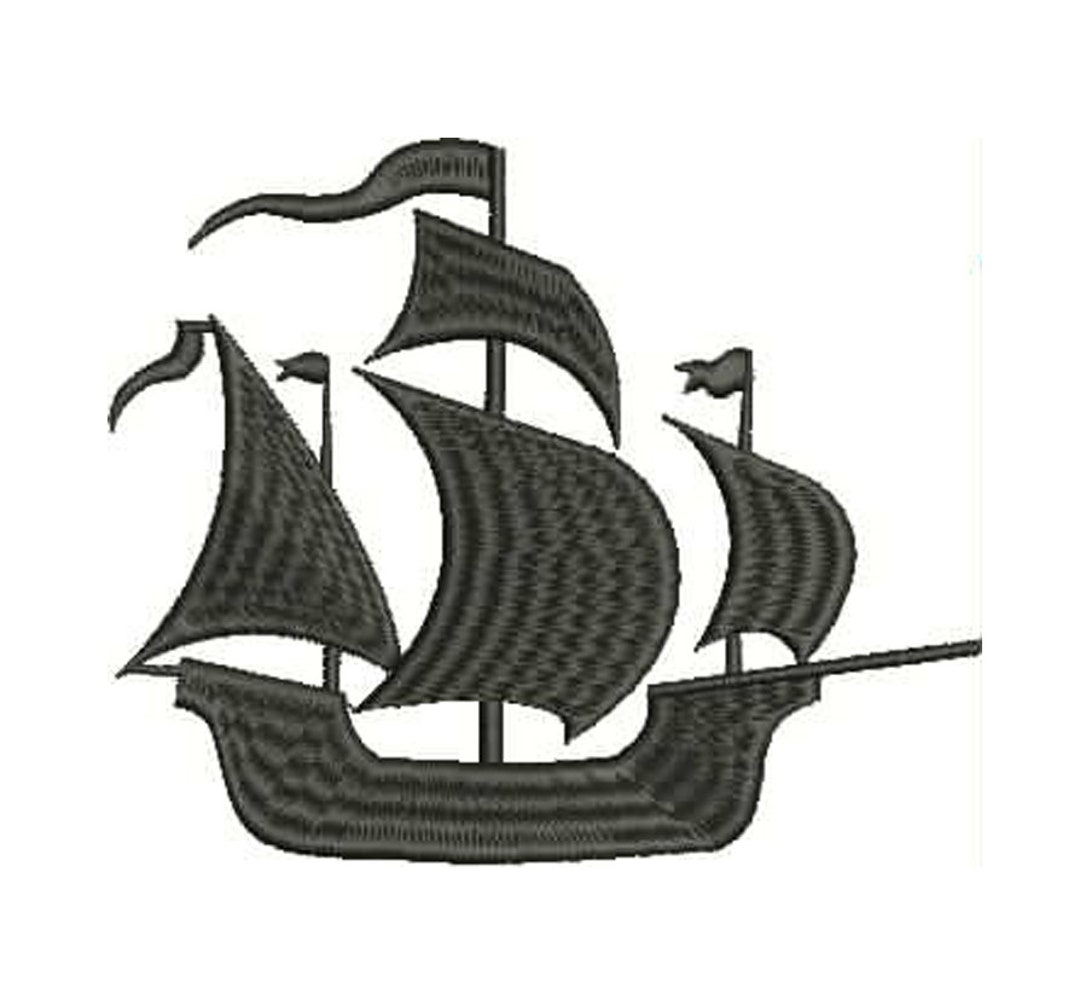 Ship Mashine Embroidery Designblack Ship Embroidery - Etsy