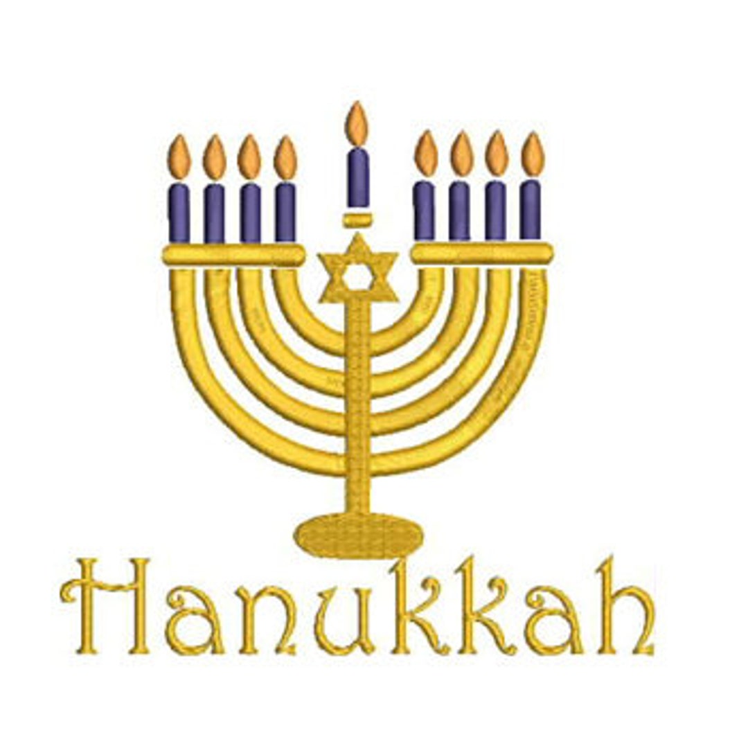 Hanukkah Menorah Machine Embroidery Design - Etsy