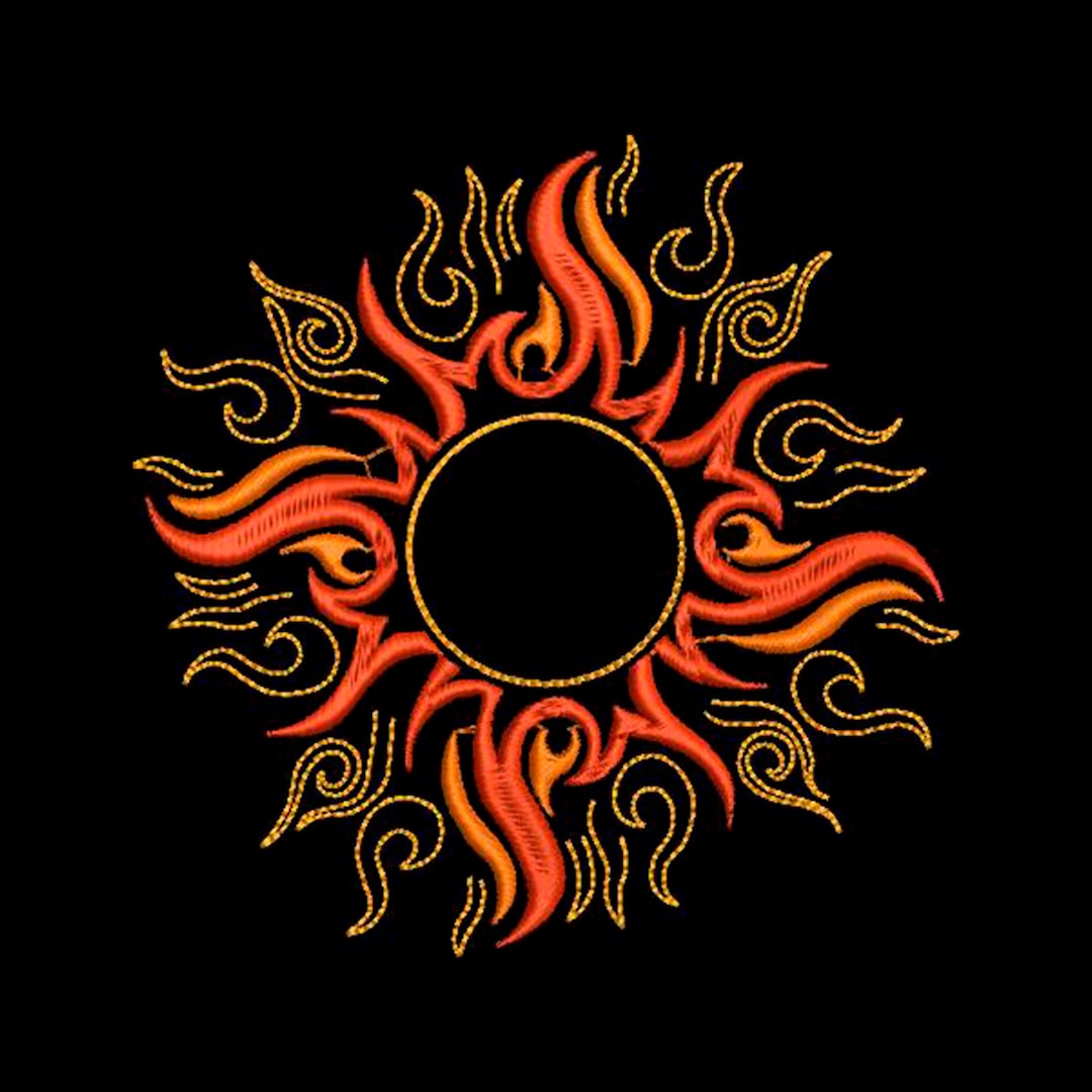 Sun Embroidery Design, 3 Sizes - Etsy