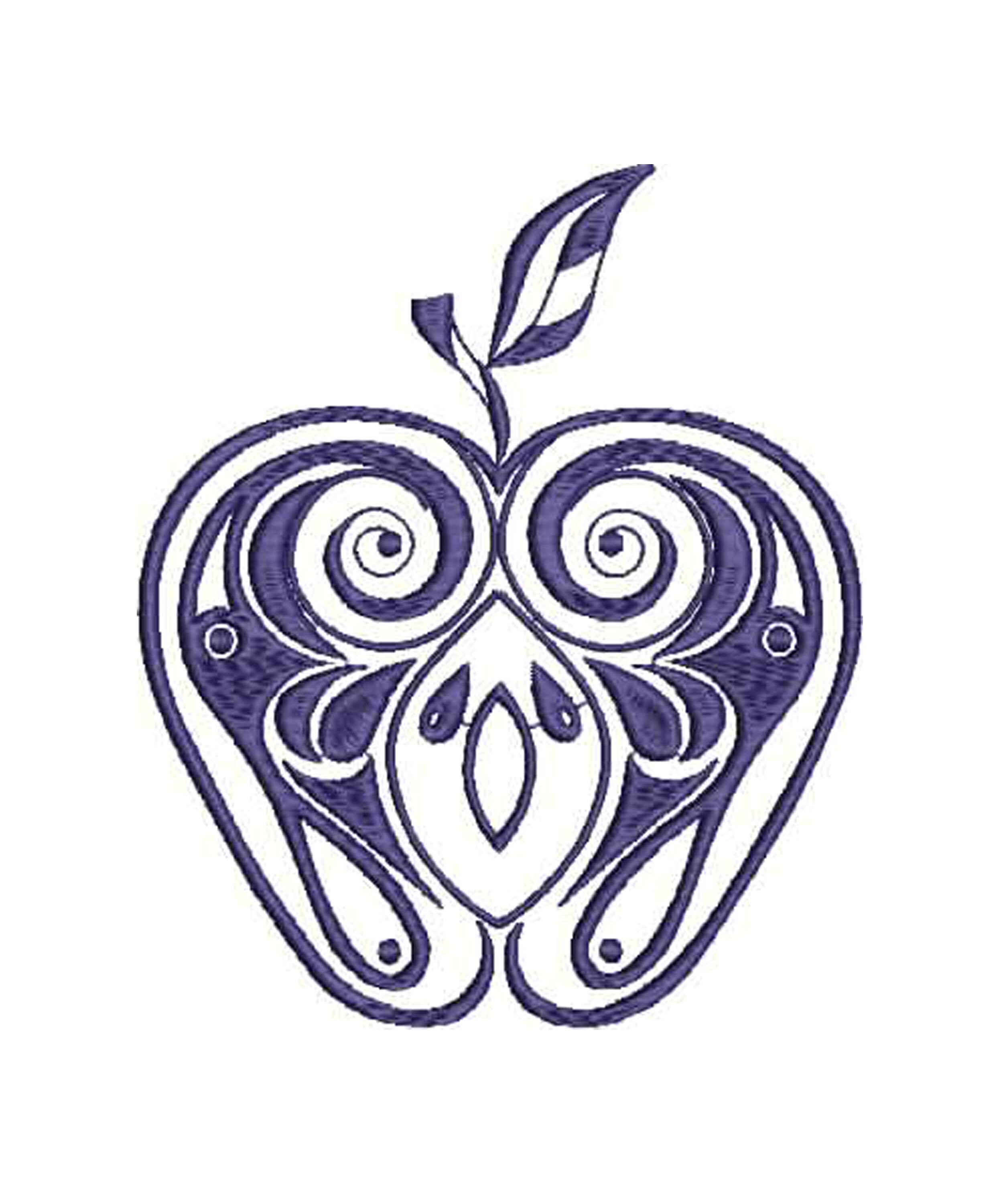 Apple Machine Embroidery Ornate Apple Machine - Etsy
