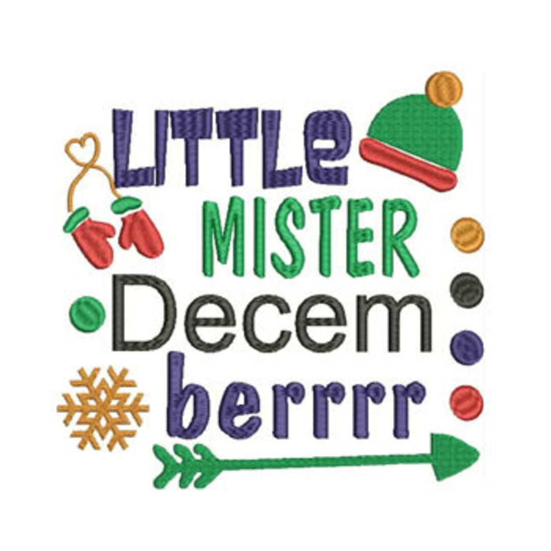 Little Mister December Machine Embroidery Design - Etsy