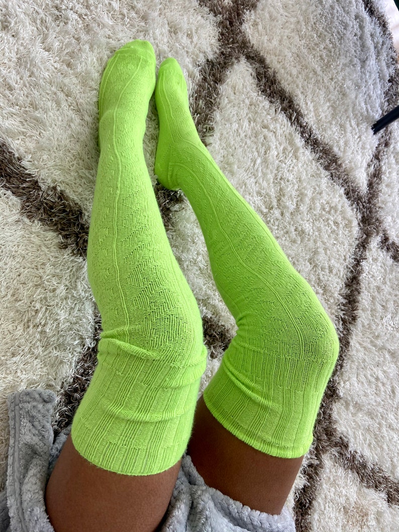 Extra Long Thigh High Cable Knit Sweater Socks Women's - Etsy