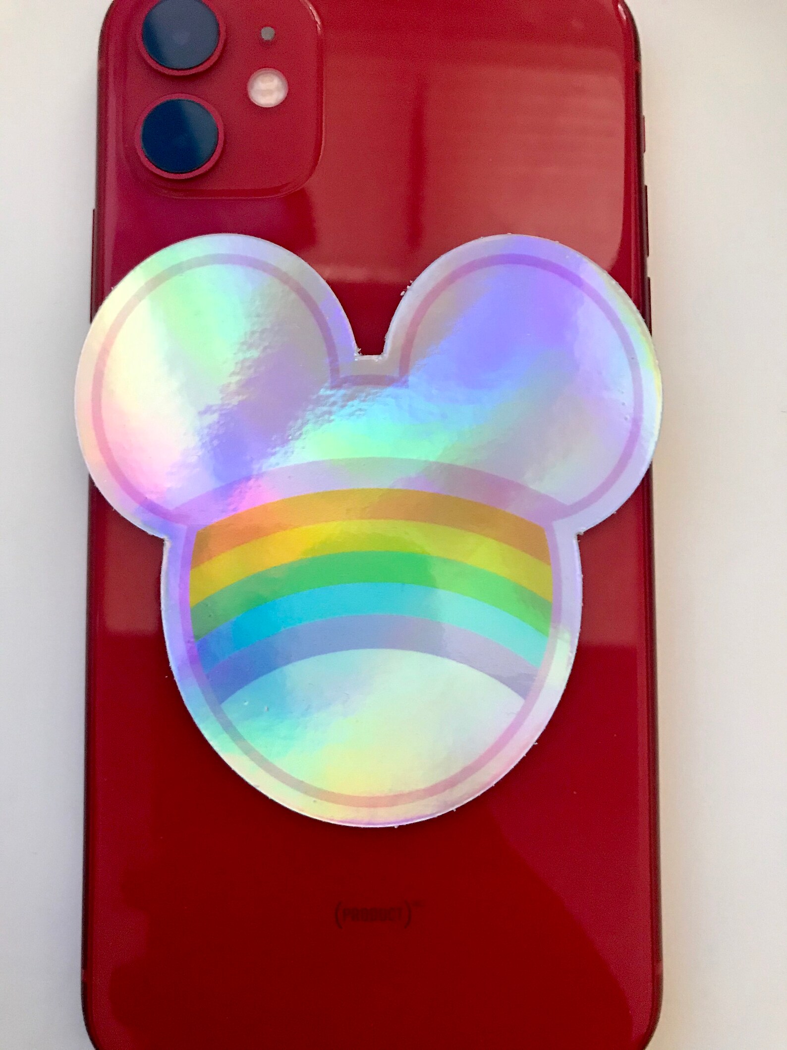 Holographic Rainbow Mouse Sticker | Holographic - Etsy