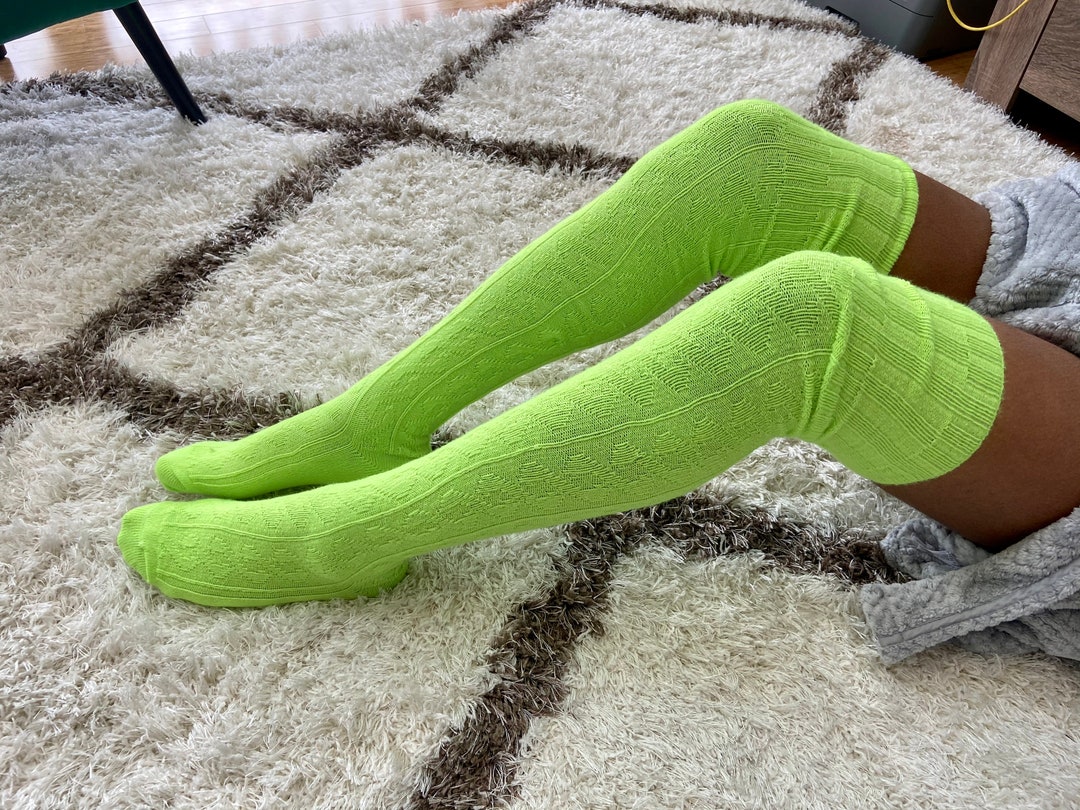 Extra Long Thigh High Cable Knit Sweater Socks Women's - Etsy