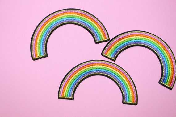 Rainbow Patch 100% Embroidered Iron on Rainbow Patch - Etsy