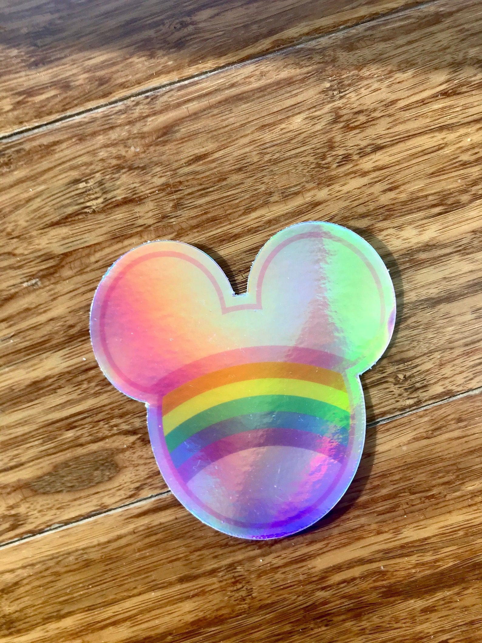 Holographic Rainbow Mouse Sticker | Holographic - Etsy