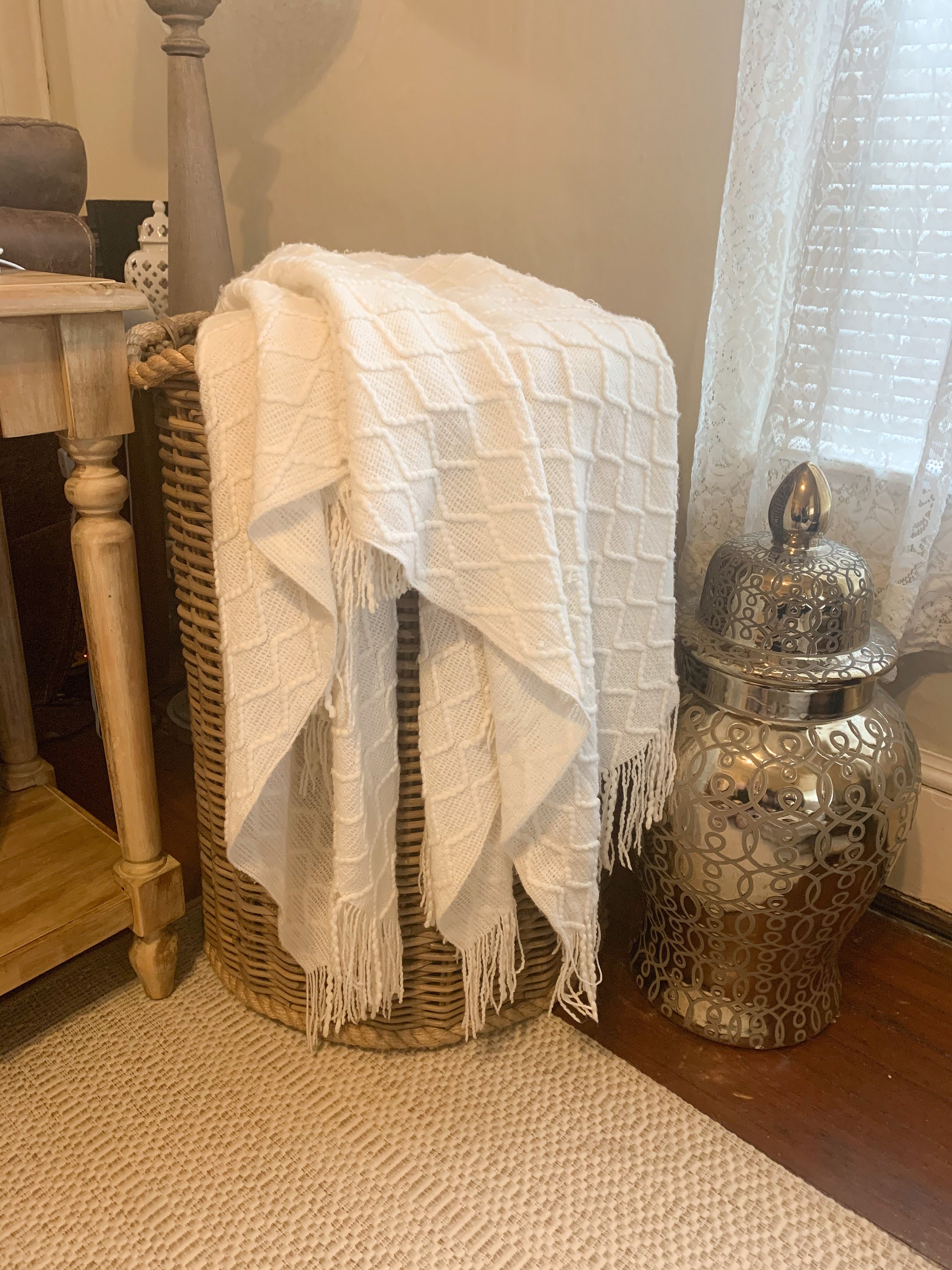 Neutral Throw Blanket 50 X 60 | Etsy