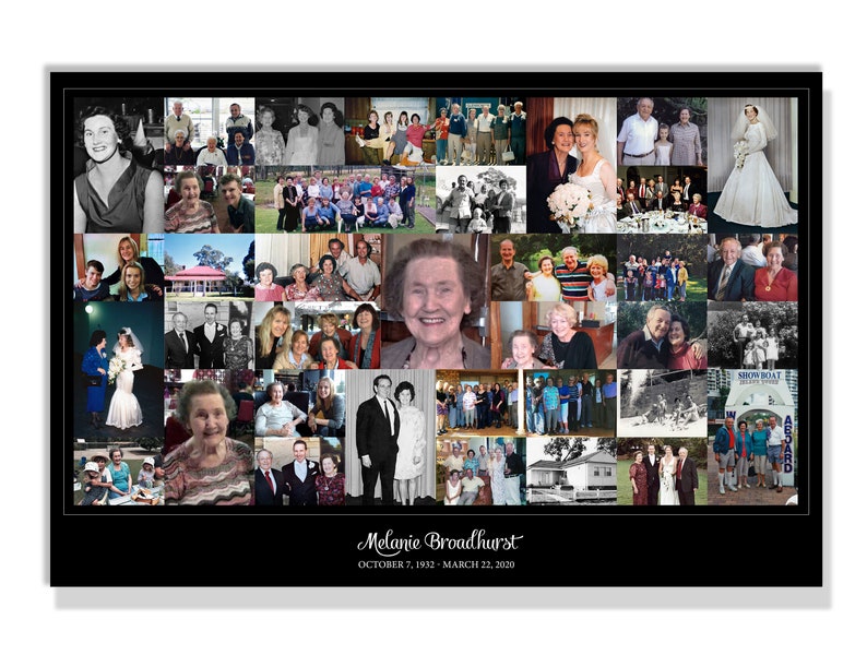 Funeral Memorial Photo Collage: Custom Memory Board Celebration of Life ...
