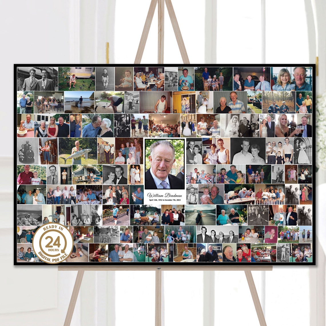 Funeral Photo Board 105 Photos, Memorial Picture Collage, Memory Photo ...