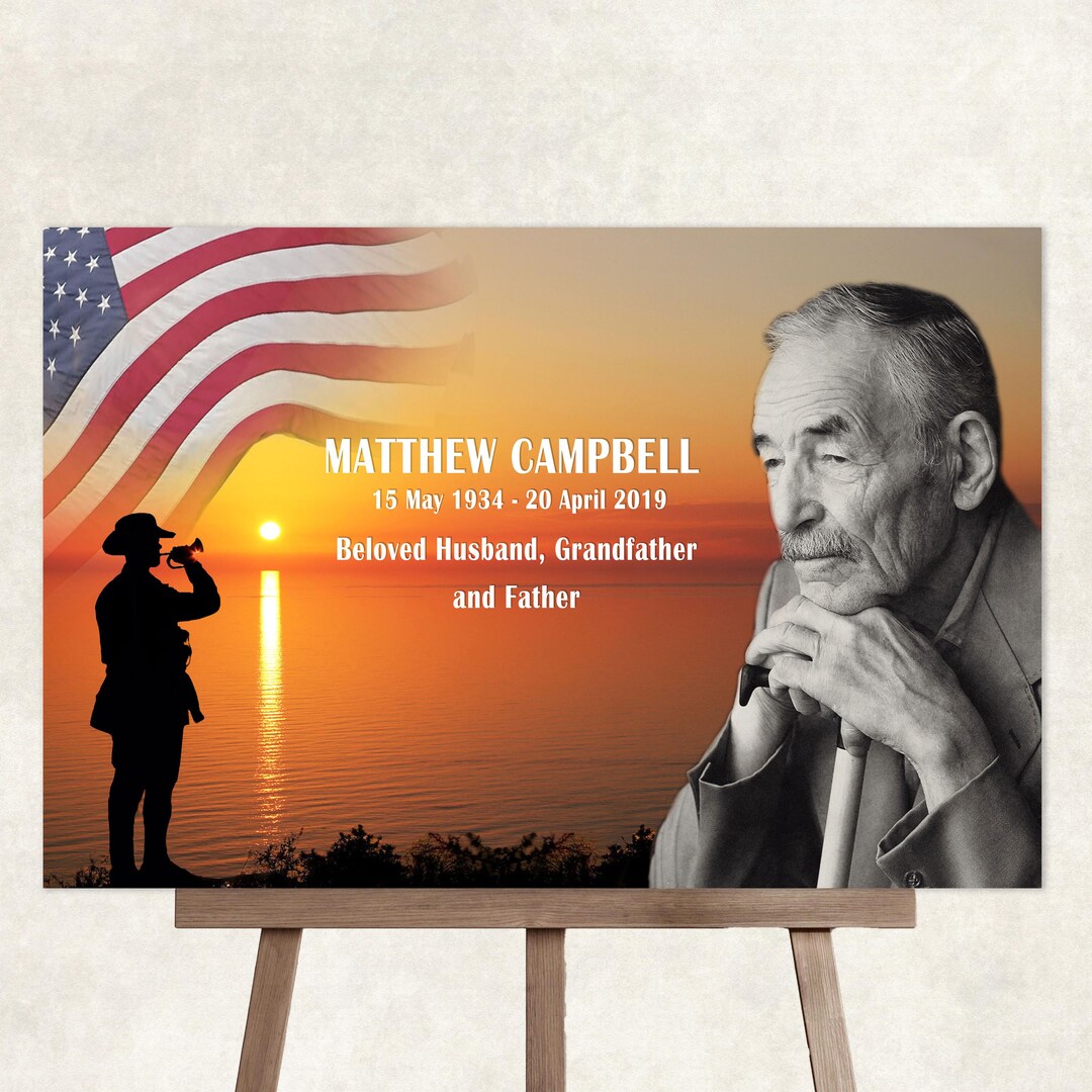 Military Funeral Welcome Display Sign, Veteran Memorial, USA - Etsy