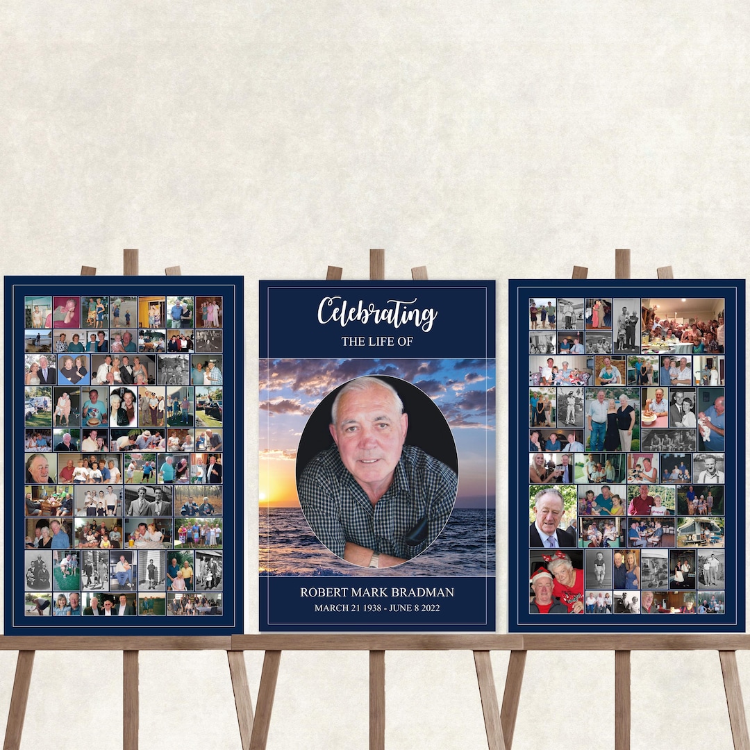 Funeral Poster, Memory Board, Photo Board for Funeral Sunset, Funeral ...