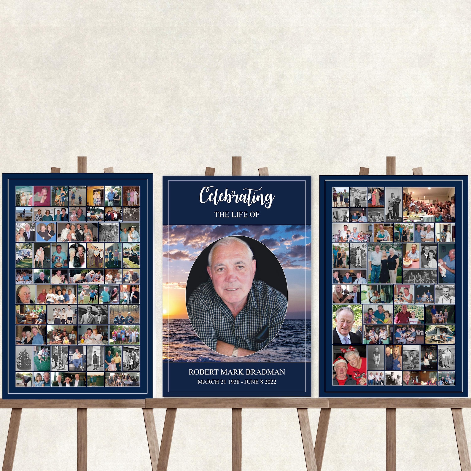 Funeral Poster, Memory Board, Photo Board for Funeral Sunset, Funeral ...