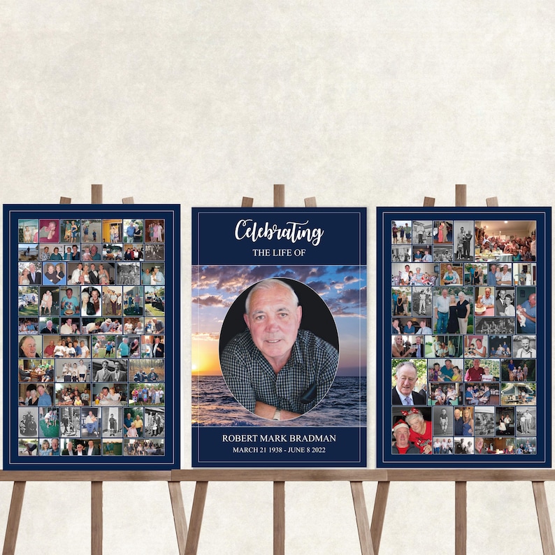 Funeral Poster, Memory Board, Photo Board for Funeral Sunset, Funeral ...
