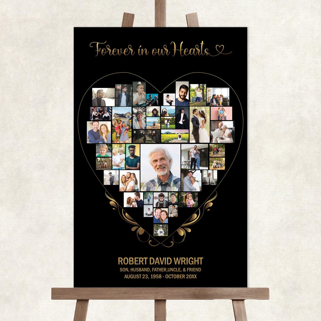 Poster Board Template for Funeral, Memory Board, Memorial Poster ...